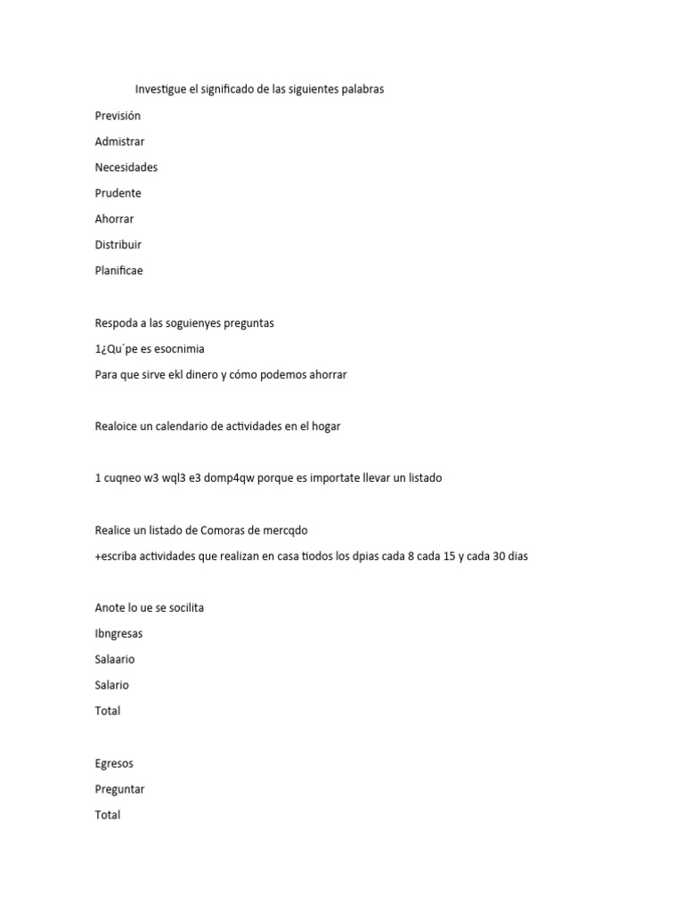 Investigue El Significado de Las Siguientes Palabras | PDF