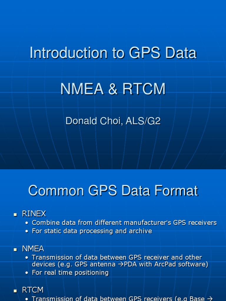 GPS Data Formats: NMEA & RTCM Overview | PDF