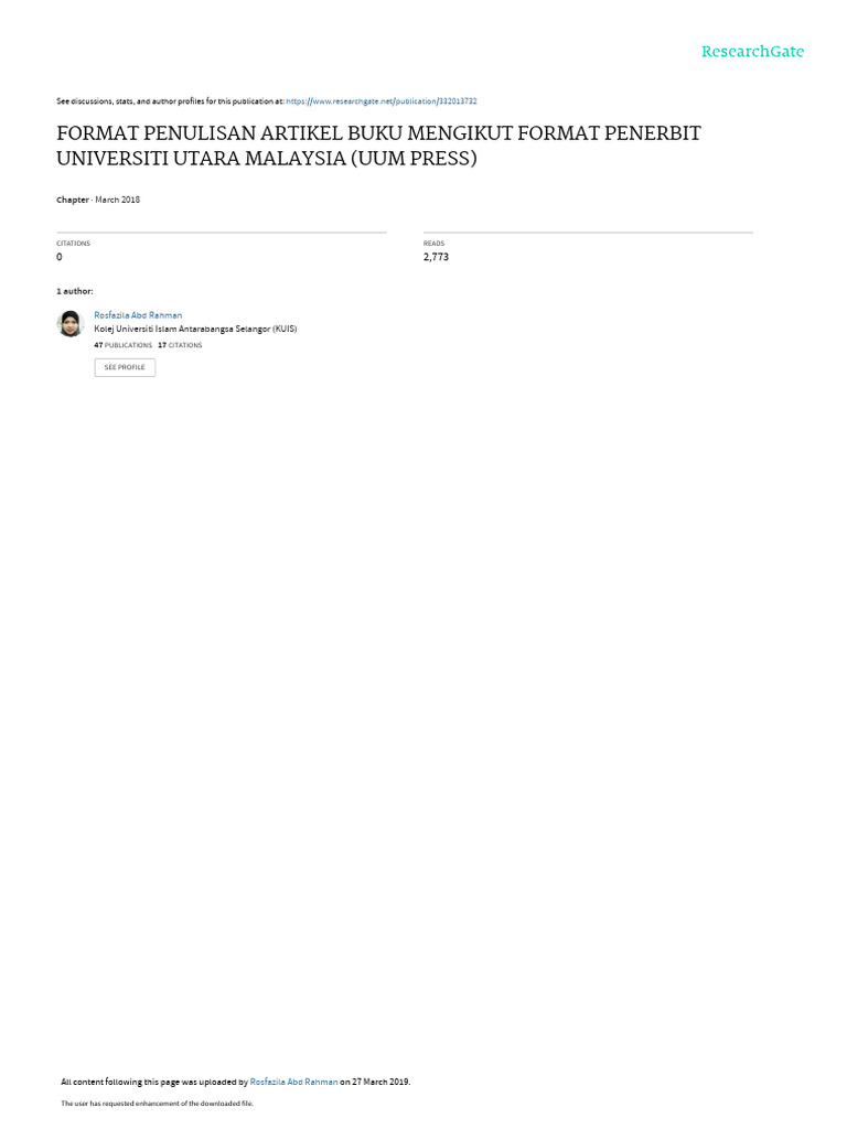 Format Penulisan Artikel Buku Mengikut Format Penerbit Universiti Utara ...