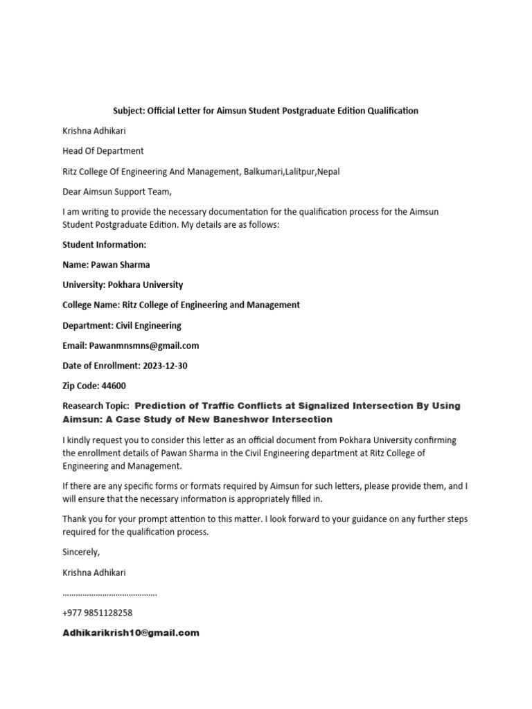 University Letter For Aimsum | PDF | Business | Technology & Engineering