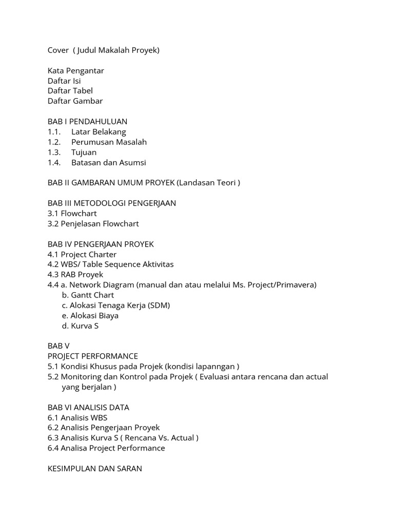 Format Penyusunan Laporan Proyek | PDF