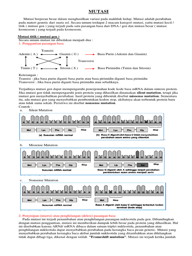 Mutasi Gen | PDF | Kesehatan Holistik | Sains & Matematika