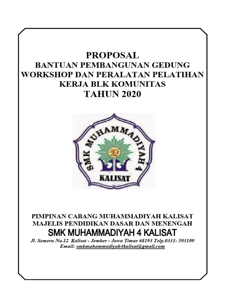 Proposal Pembangunan Workshop BLK 2020 | PDF | Karier & Perkembangan