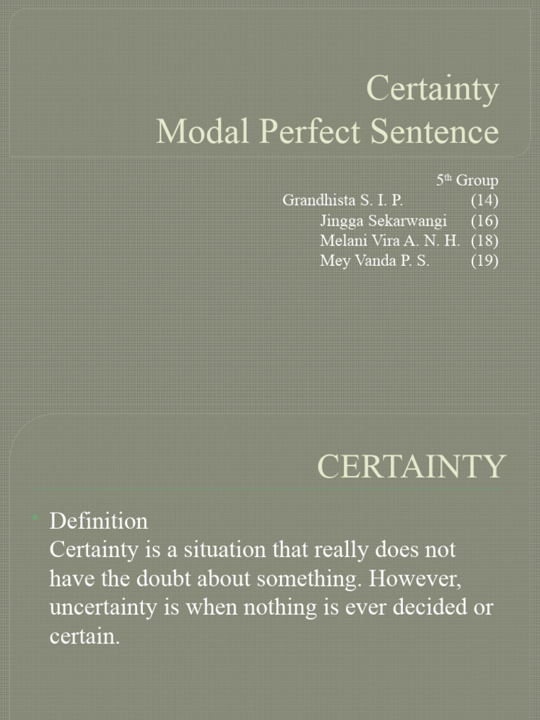 Certainty & Modal Verbs Guide | PDF | Grammar | Linguistics