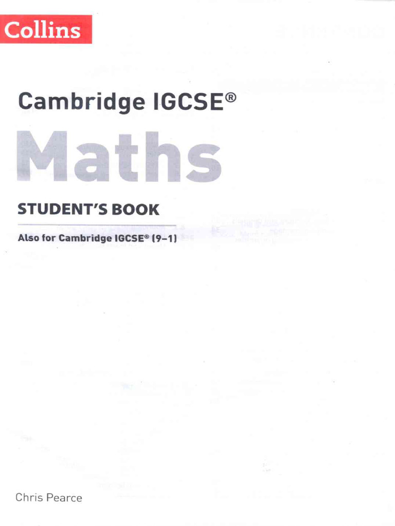 Cambridge Igcse Maths Student Book Cambridge International Examinations ...