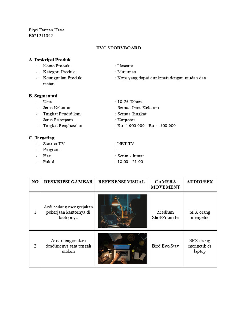 TVC Storyboard | PDF