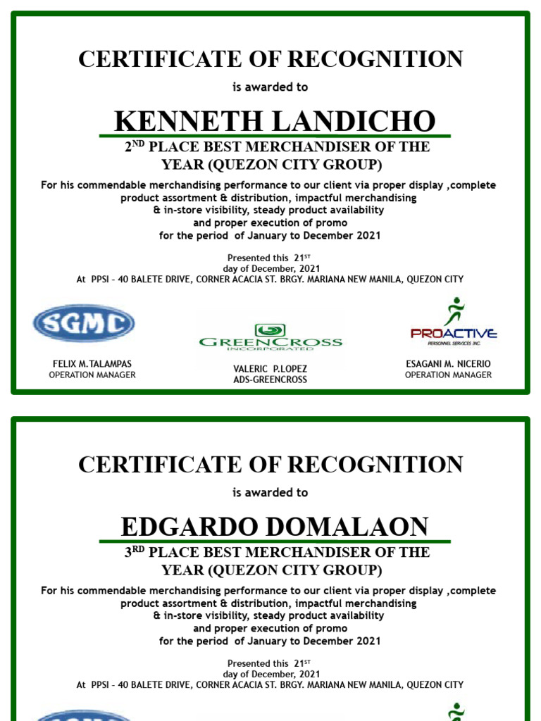 Diser Certificate of Recognition 2021 | PDF | Business | Social Science