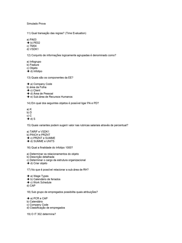 5-Simulado Prova Academia Português - Gabarito | PDF | Gestão de recursos humanos | Tempo