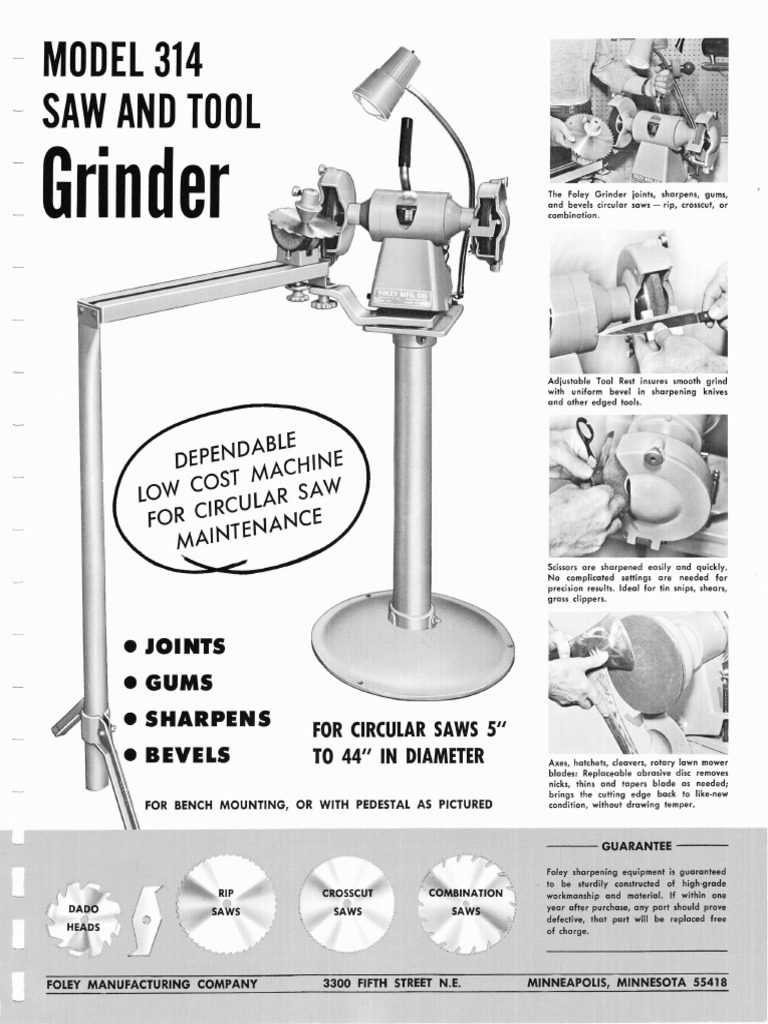 Foley Model 314 Grinder Overview | PDF | Grinding (Abrasive Cutting ...