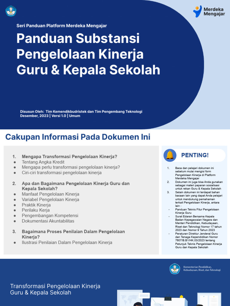 Panduan Substansi - Pengelolaan Kinerja Guru Dan KS | PDF | Karier ...