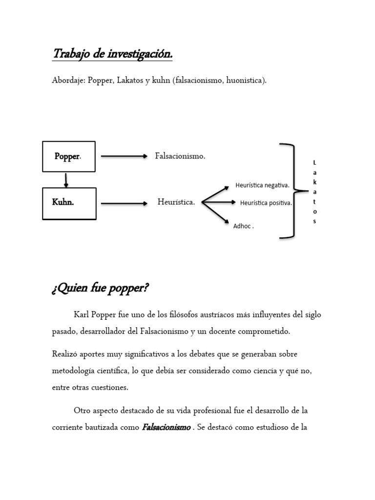 Trabajo de Investigación Filo | PDF | Karl Popper | Paradigma