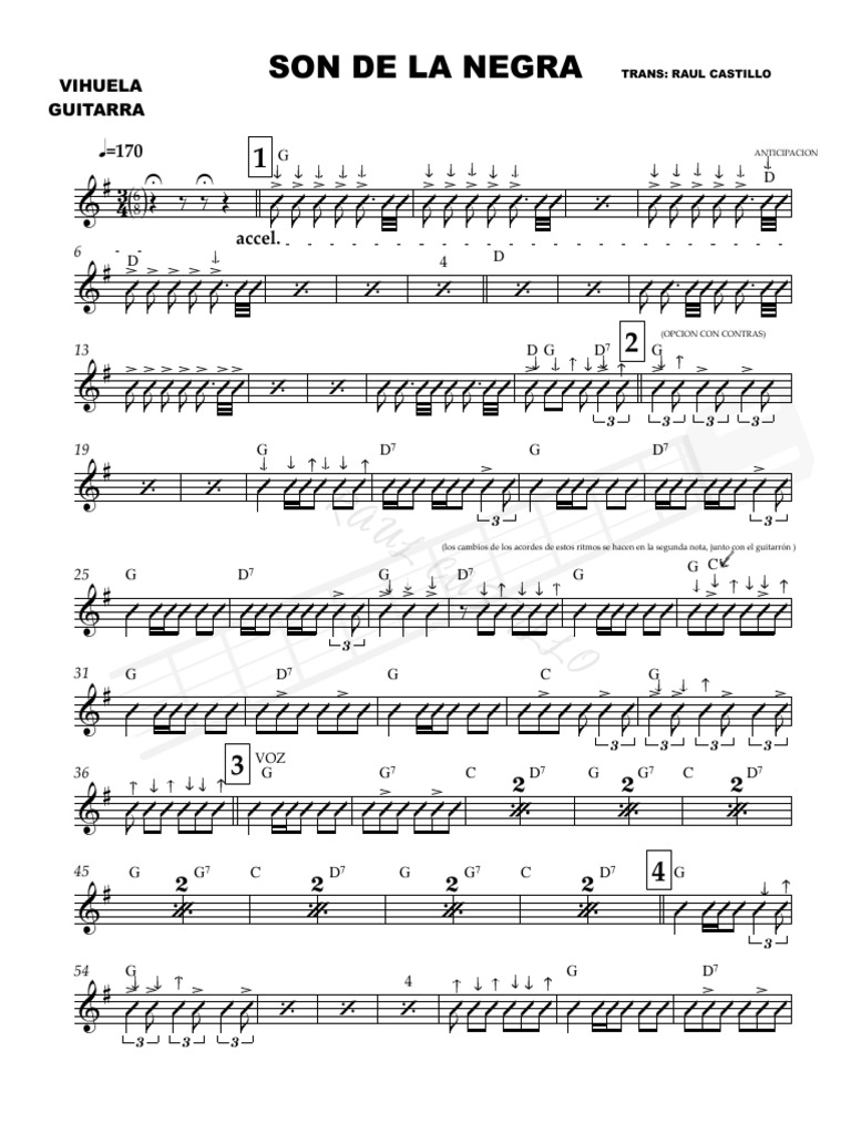 SON DE LA NEGRA - Partitura Completa | PDF