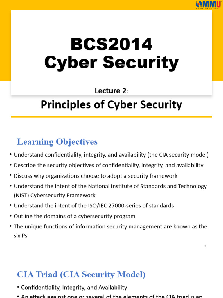 Lecture 2 Principles of Cyber Security | PDF | Information Security | Computer Security
