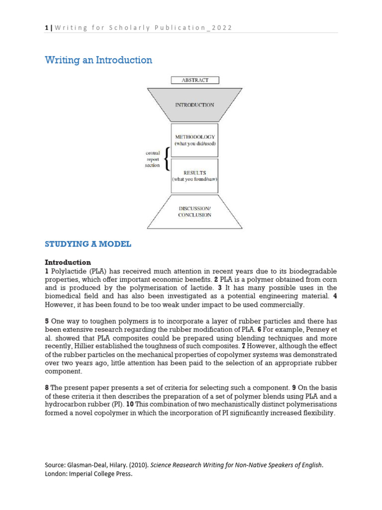 Writing An Introduction | Download Free PDF | Subject (Grammar) | Polymers