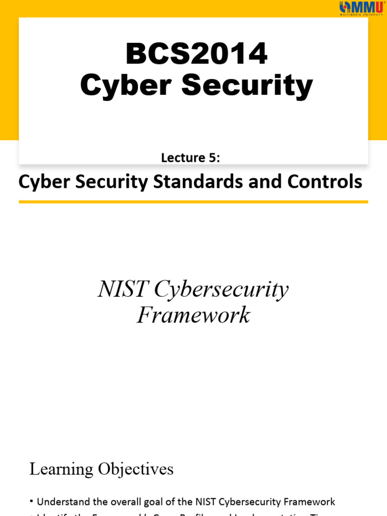 Lecture 5 Cyber Security Standards and Controls | PDF | Computer Security | Security