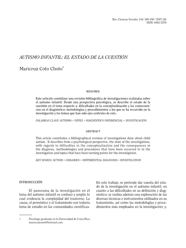 Autismo Infantil | PDF | Espectro autista | Esquizofrenia
