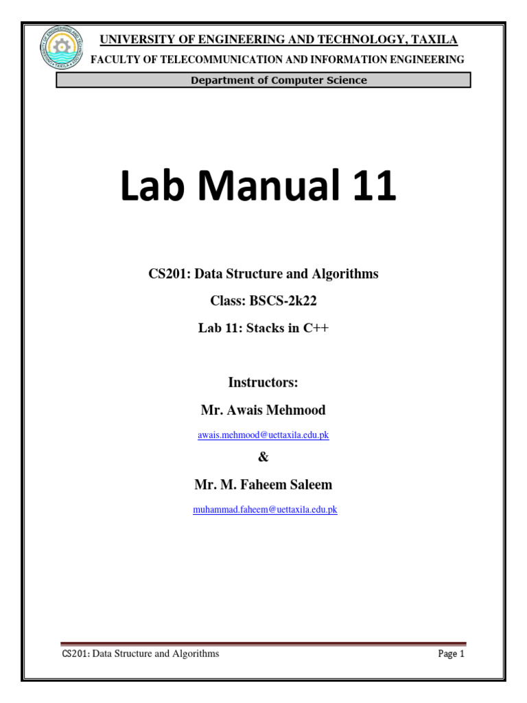 DSA - Lab11-12 Stacks in C++ | Download Free PDF | Mathematical Logic | Software Development