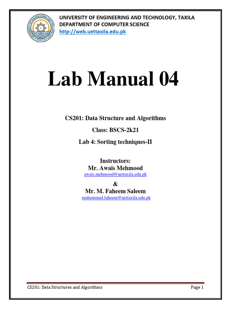 Dsa Lab4 Sorting Techniques2 Pdf Mathematical Logic Software Development 