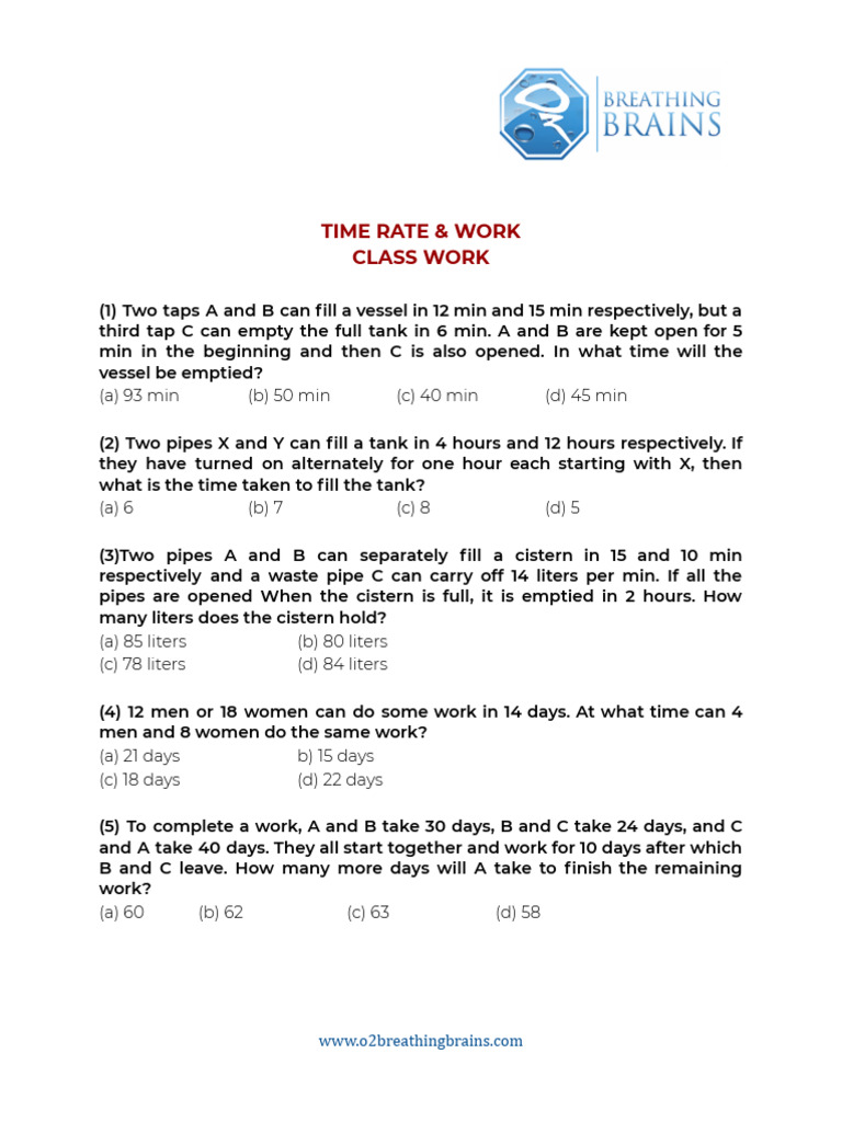 Time Rate & Work | PDF