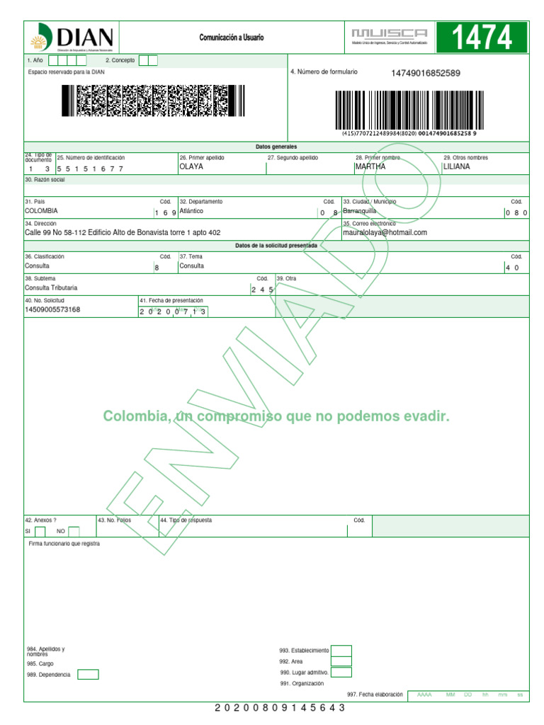 Consulta Dian Responsabilidad Iva | PDF | Impuestos | Consumo (economía)