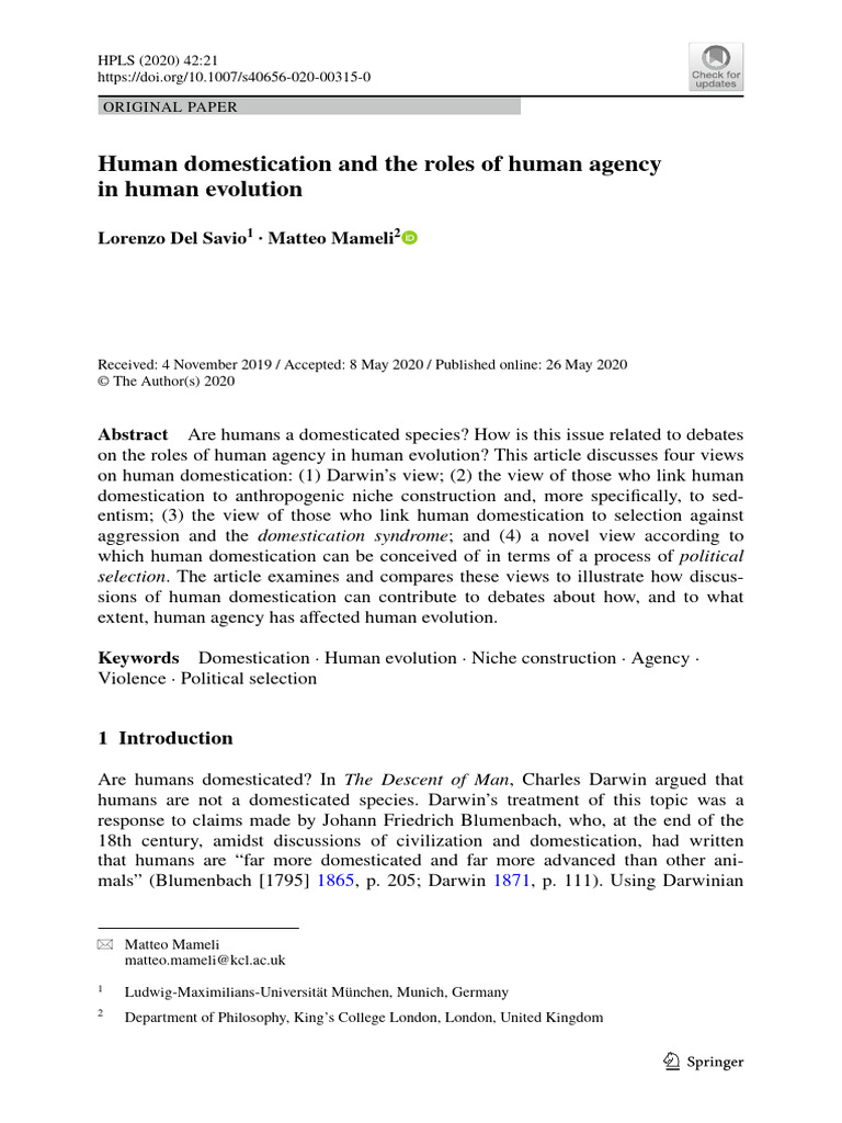 Domestication | PDF | Natural Selection | Domestication
