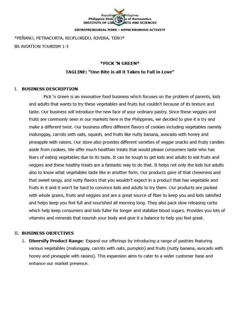 Group 4 Activity Entrep | PDF | Sustainability | Vegetables