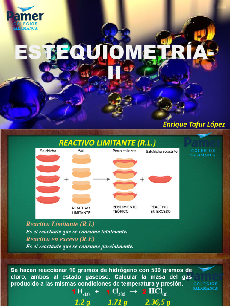 Estequiometría - II | PDF | Reacciones químicas | Estequiometría