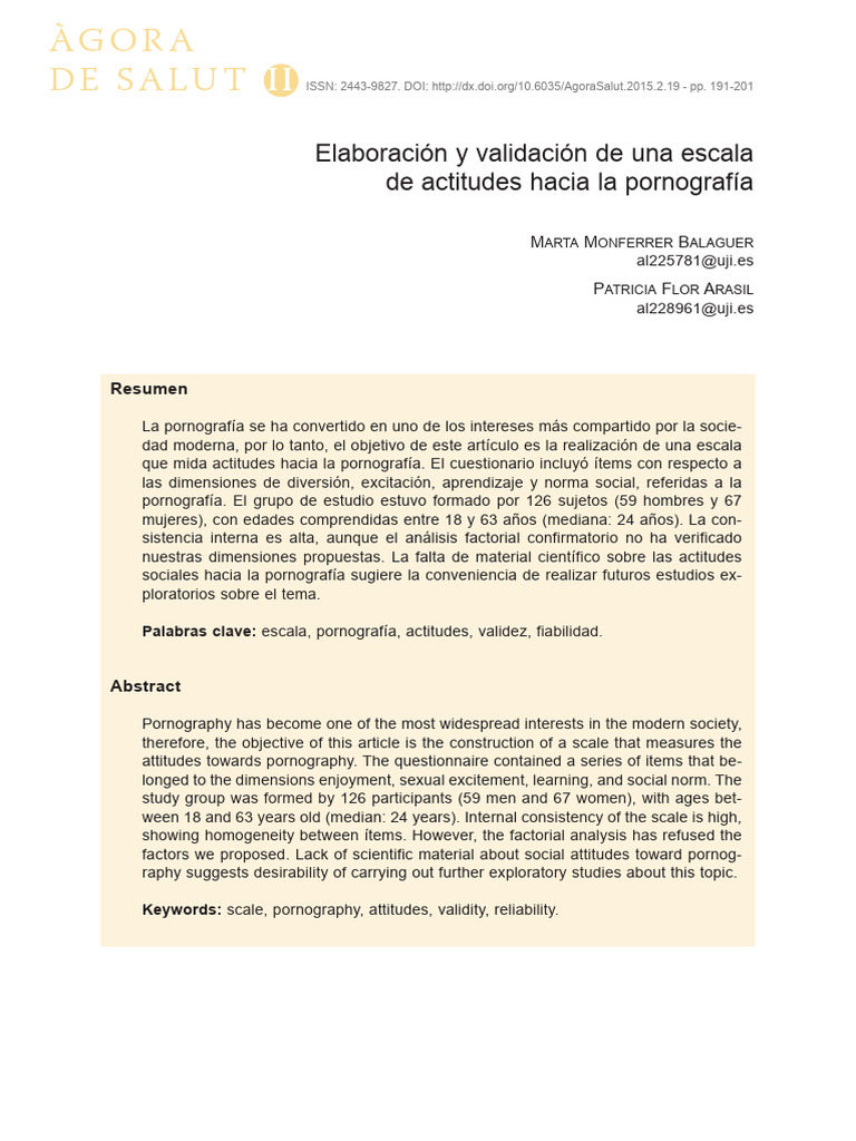 Elaboración y Validación de Una Escala 2015 | PDF