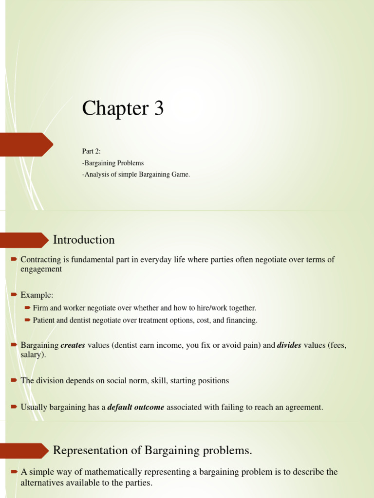 Chapter 3 Part 2 | PDF | Bargaining | Discounting