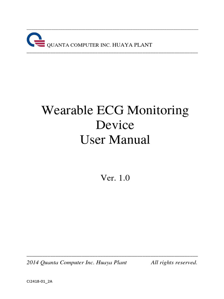Wearable ECG Monitoring Device User Manual | PDF | Electromagnetic ...