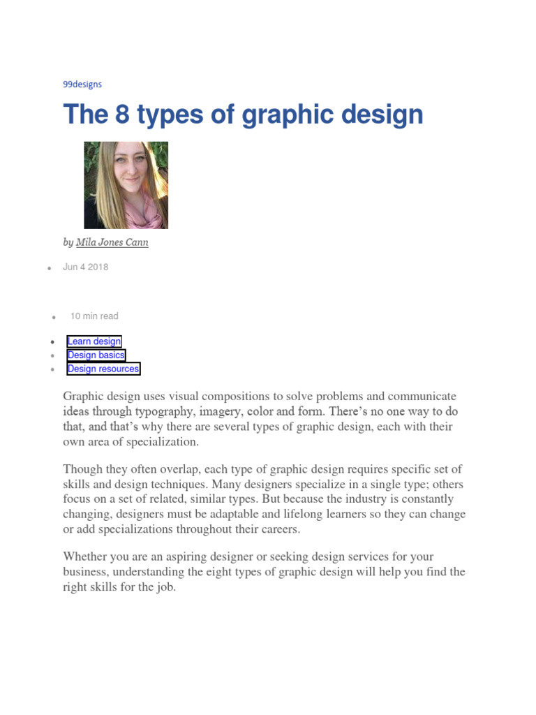 8 Types of Graphic Design Explained | PDF | Graphic Design | User Interface