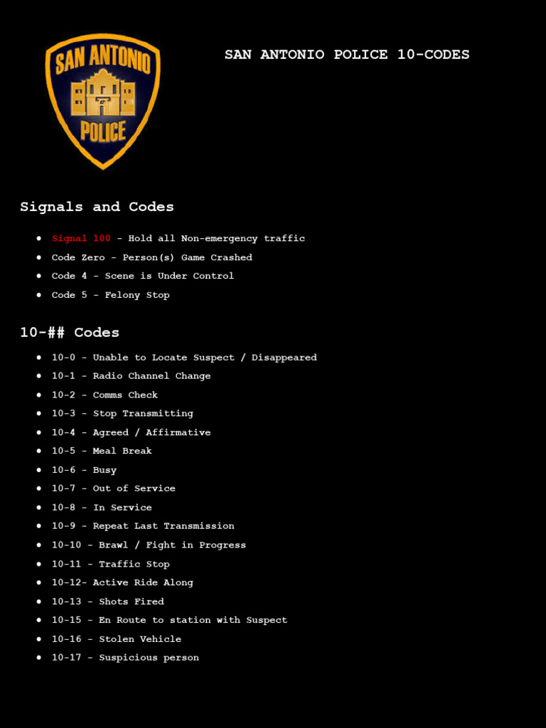 sapd 10 codes | PDF