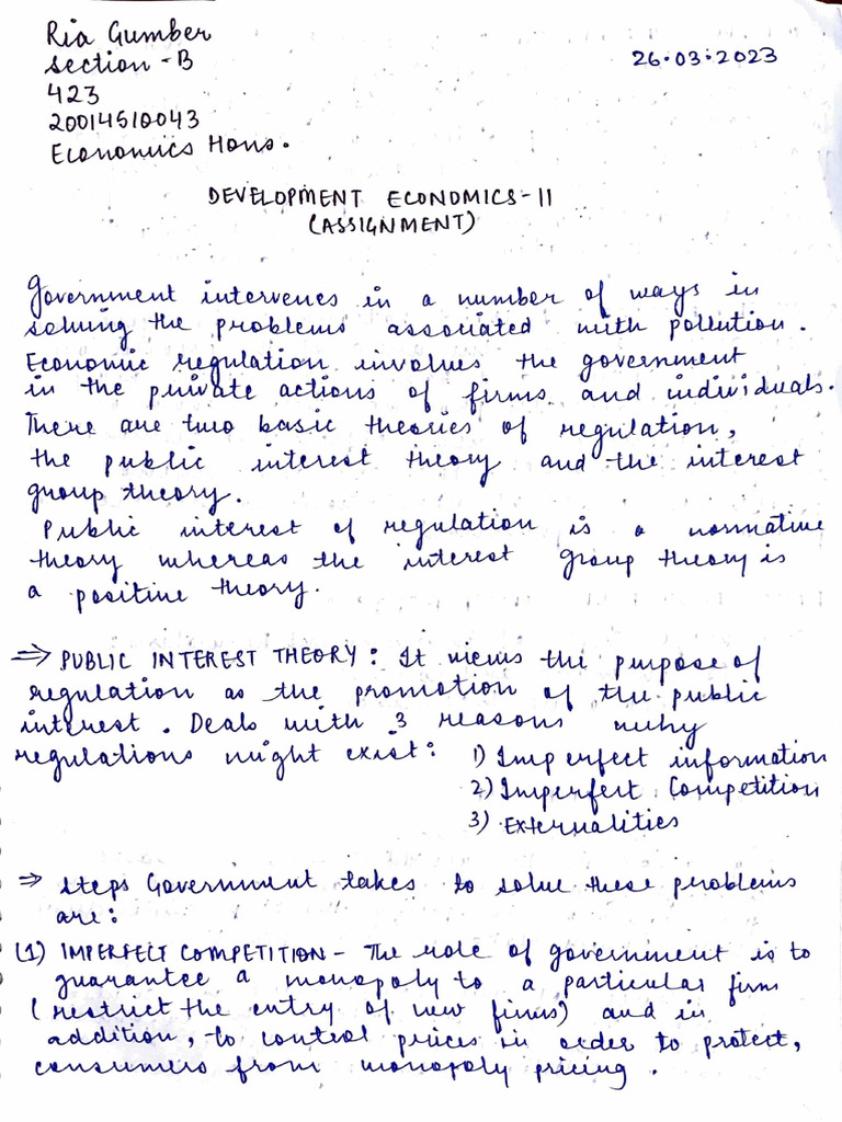 Development Economics Assignment | PDF