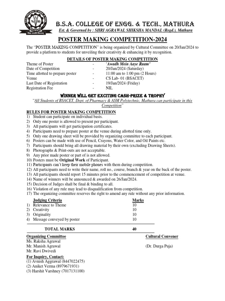 POSTER RULES-1 | PDF