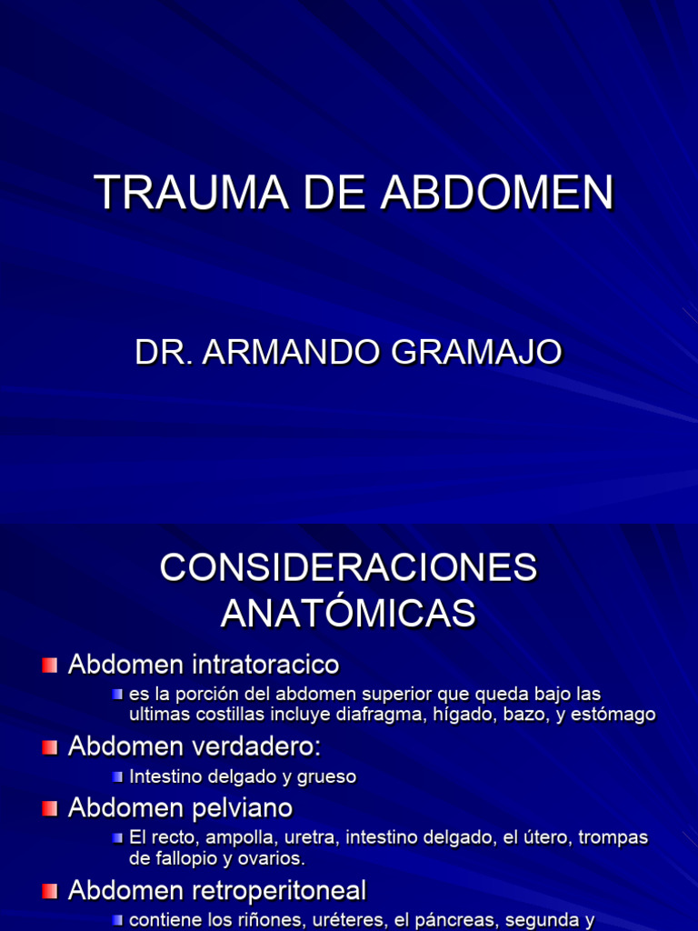 6 Trauma de Abdomen | PDF | Abdomen | Páncreas