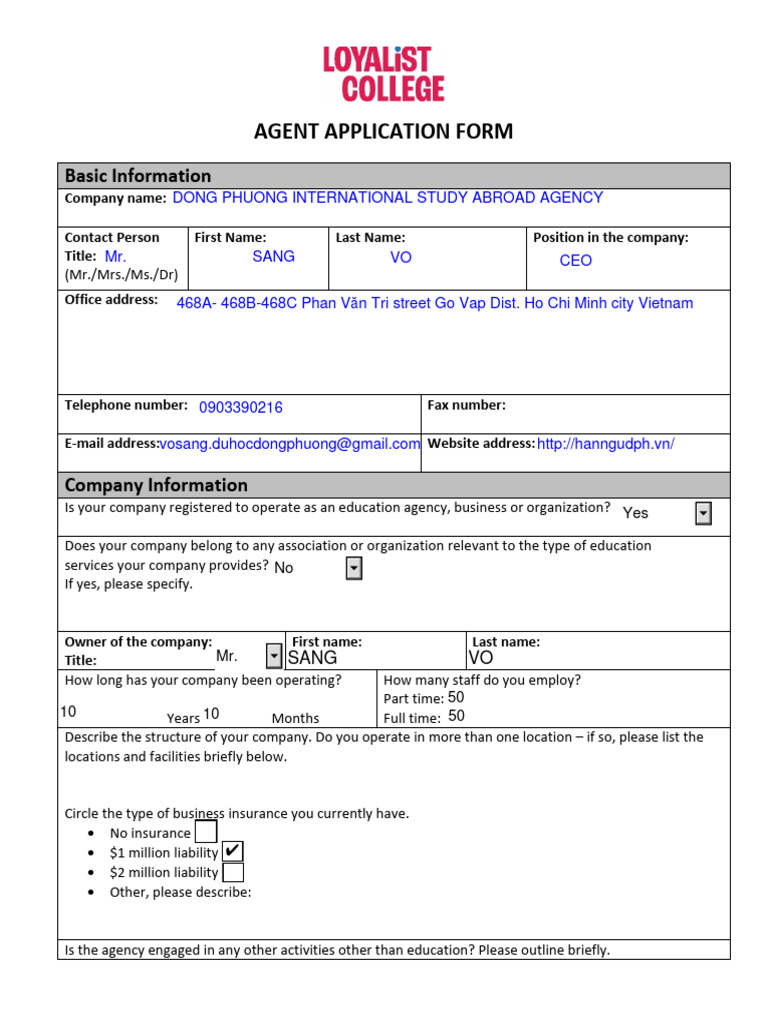Agent Application FormFillable | PDF | Marketing | Travel Visa