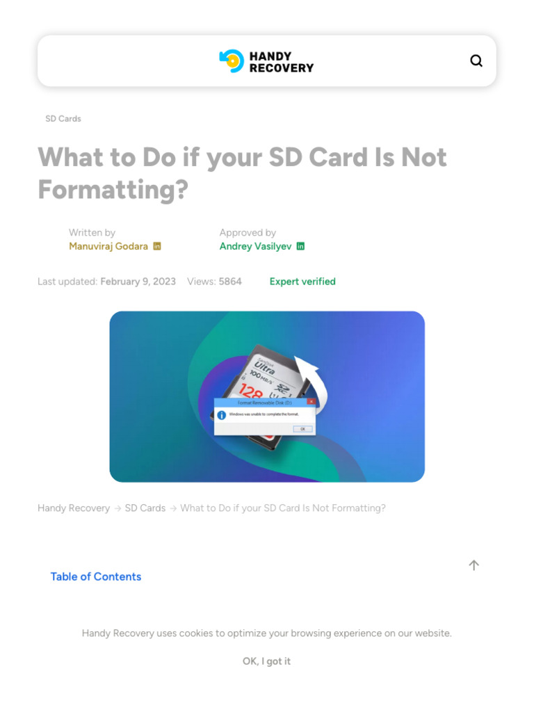 What To Do If Your SD Card Is Not Formatting | PDF | Computer File | File System