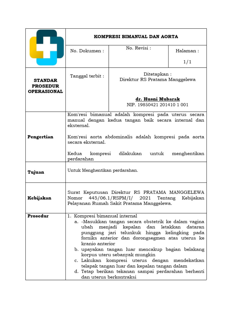 Spo Visitasi - KOMPRESI BIMANUAL DAN AORTA | PDF