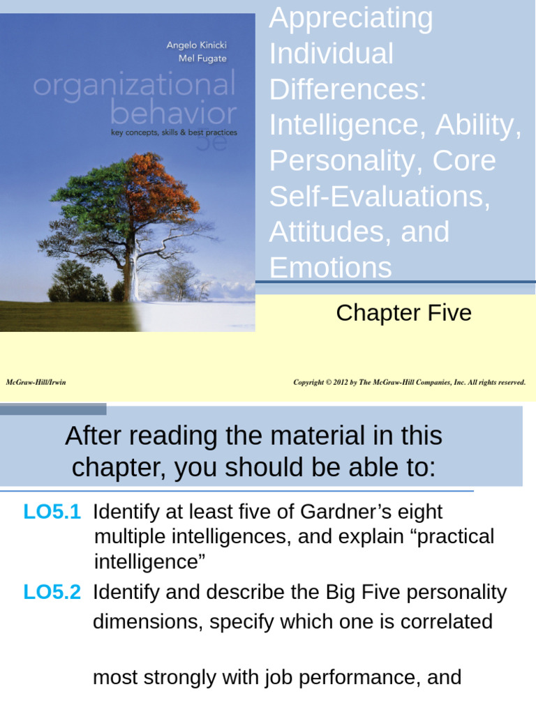 Lecture Organizational Behavior - Key Concepts, Skills & Best Practices (5 - E) - Chapter 5 ...