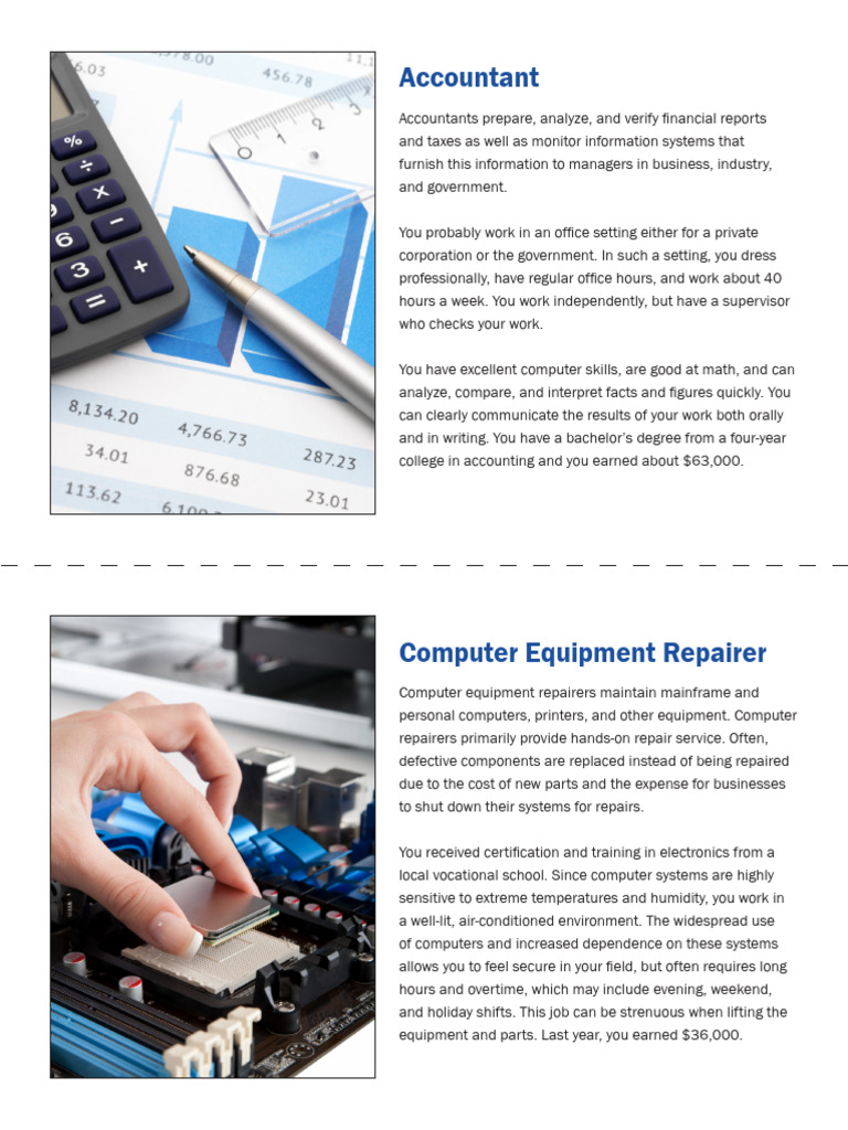Occupational Profiles | PDF | Dentistry