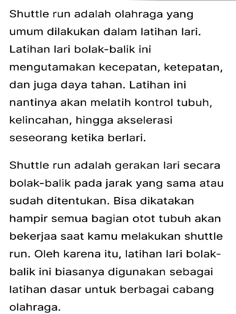 Shuttle Run Mpjok | PDF