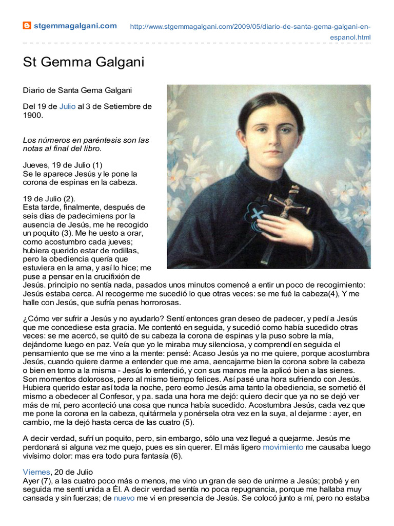 Sta Gemma Galgani Diario | PDF | Oración | Purgatorio