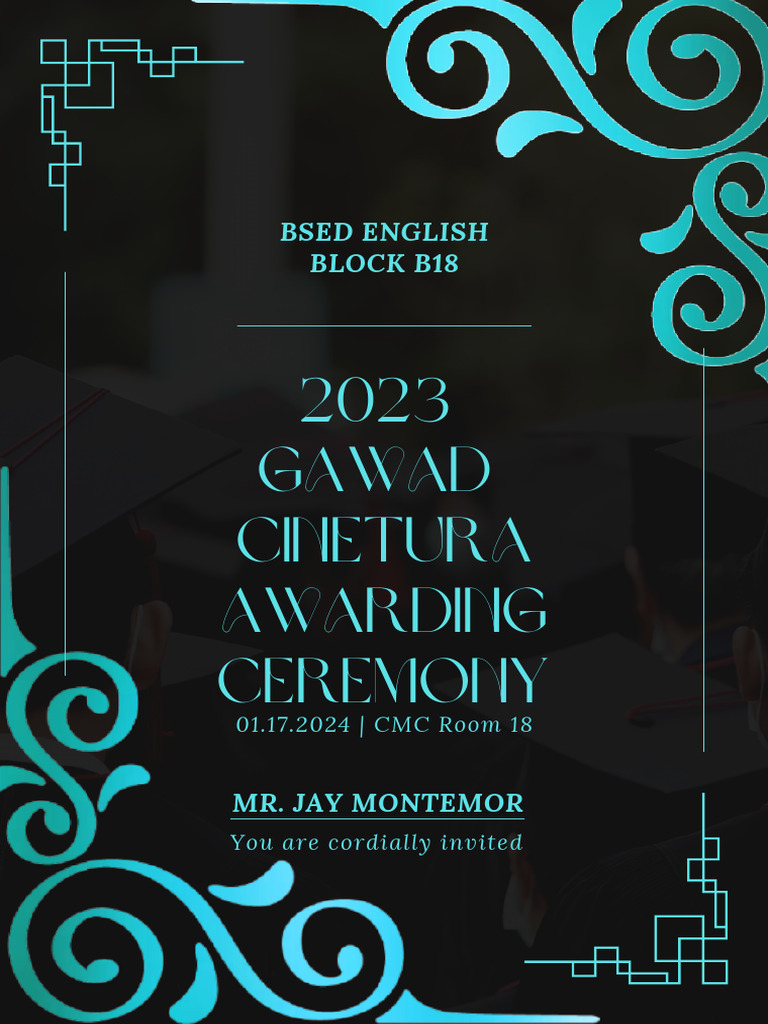 Black Gold Elegant Graduation Ceremony Program | PDF