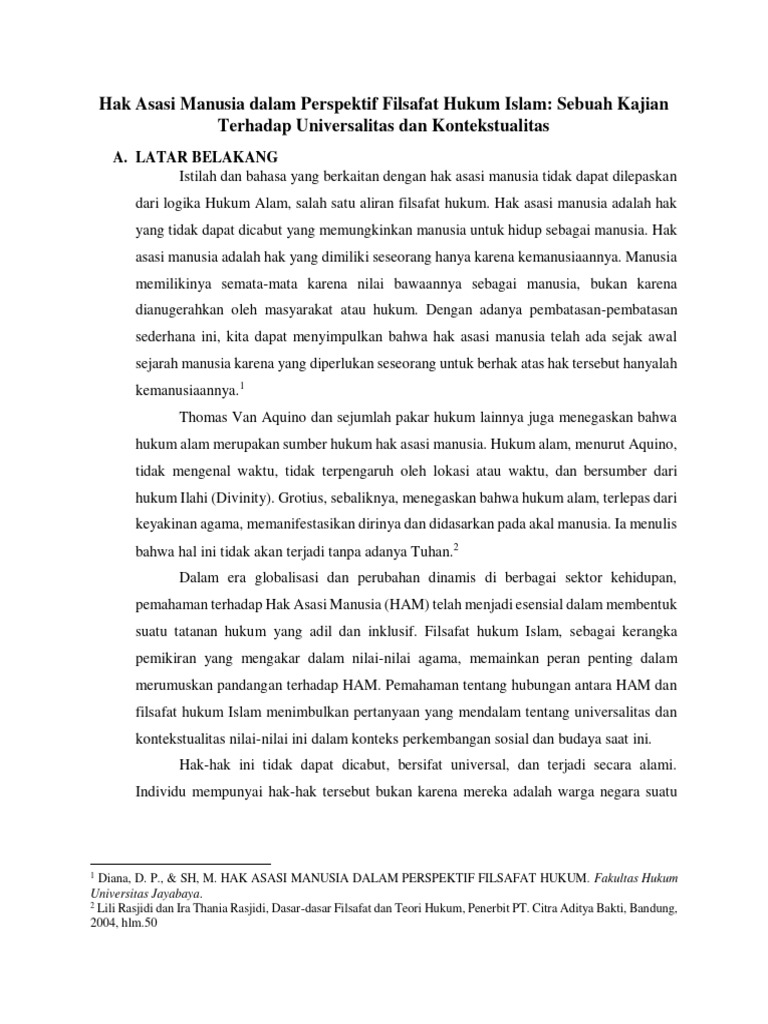 Jurnal - Hak Asasi Manusia Dalam Perspektif Filsafat Hukum Islam | PDF