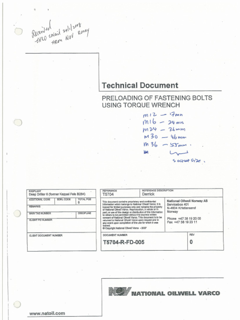 NOV Bolt Torque - Turn of Nut | PDF