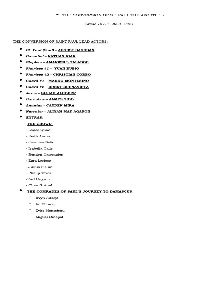 Finals Final Final CLVE Script | PDF | Paul The Apostle | Jesus
