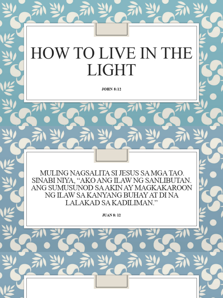 How To Live in The Light | PDF