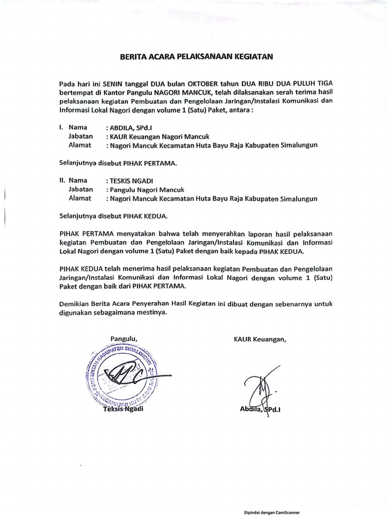 BA - 2276367 - 2023 Contoh BA Kegiatan Pembayaran Langsung Oleh ...