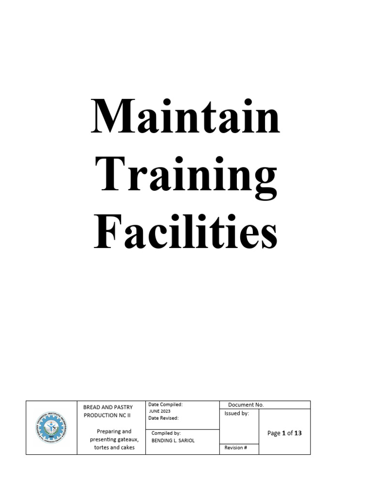 Maintain Training Facilities (BPP) | PDF