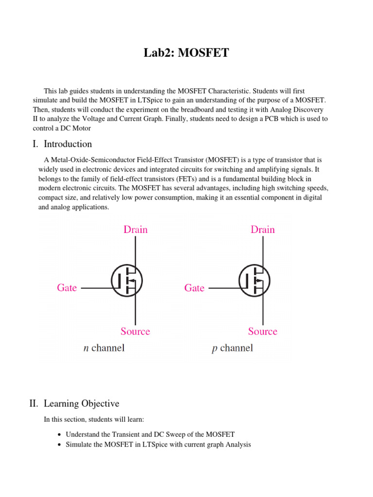 LAB2 | Download Free PDF | Electronic Circuits | Mosfet